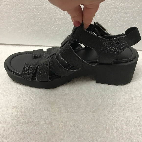 Justice | Shoes | Justice Girls Black Glitter Platform Sanda | Poshmark